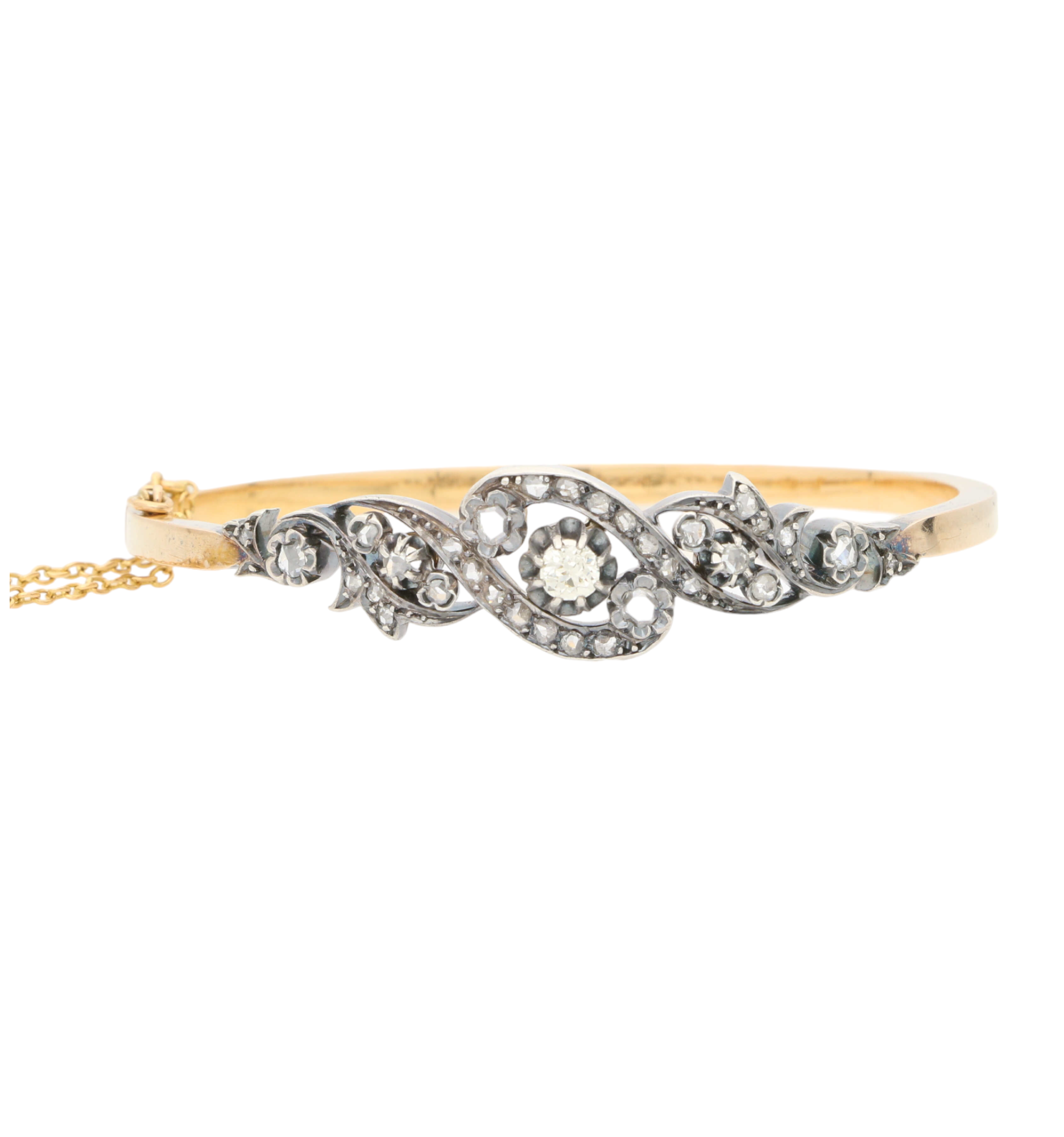 French diamond set bangle – Wave Antiques
