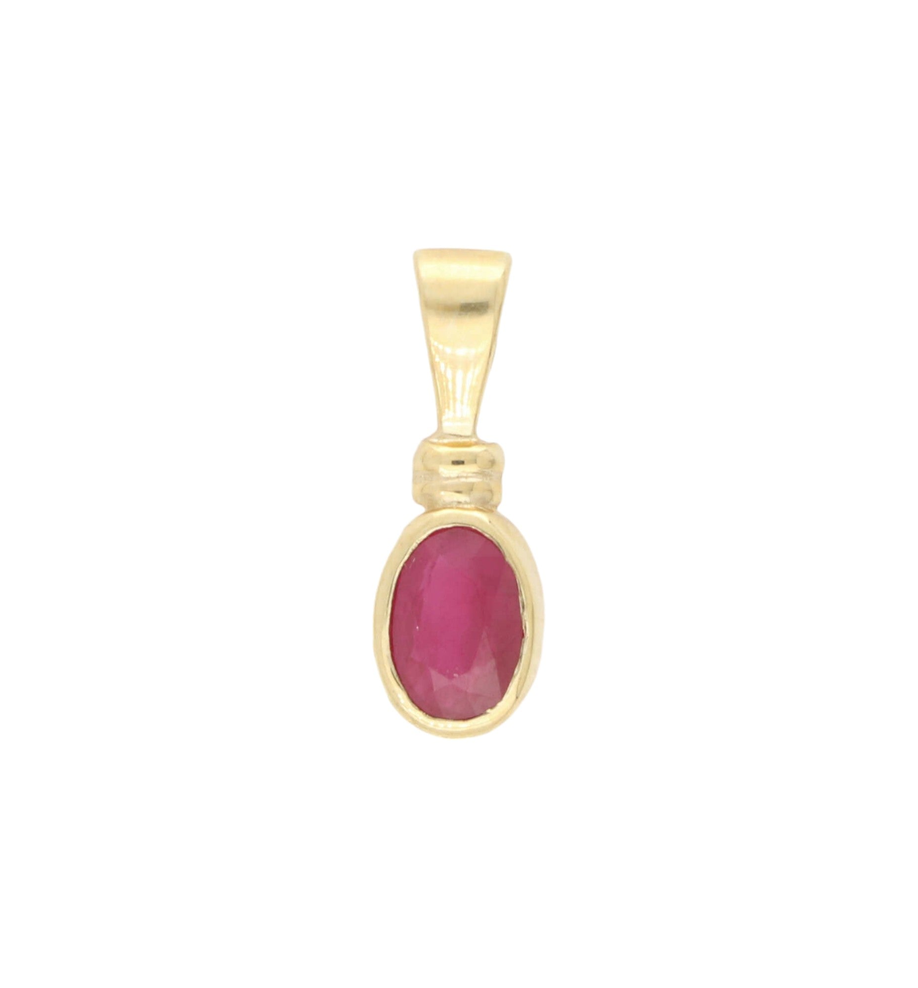 9ct yellow gold ruby drop pendant – Wave Antiques